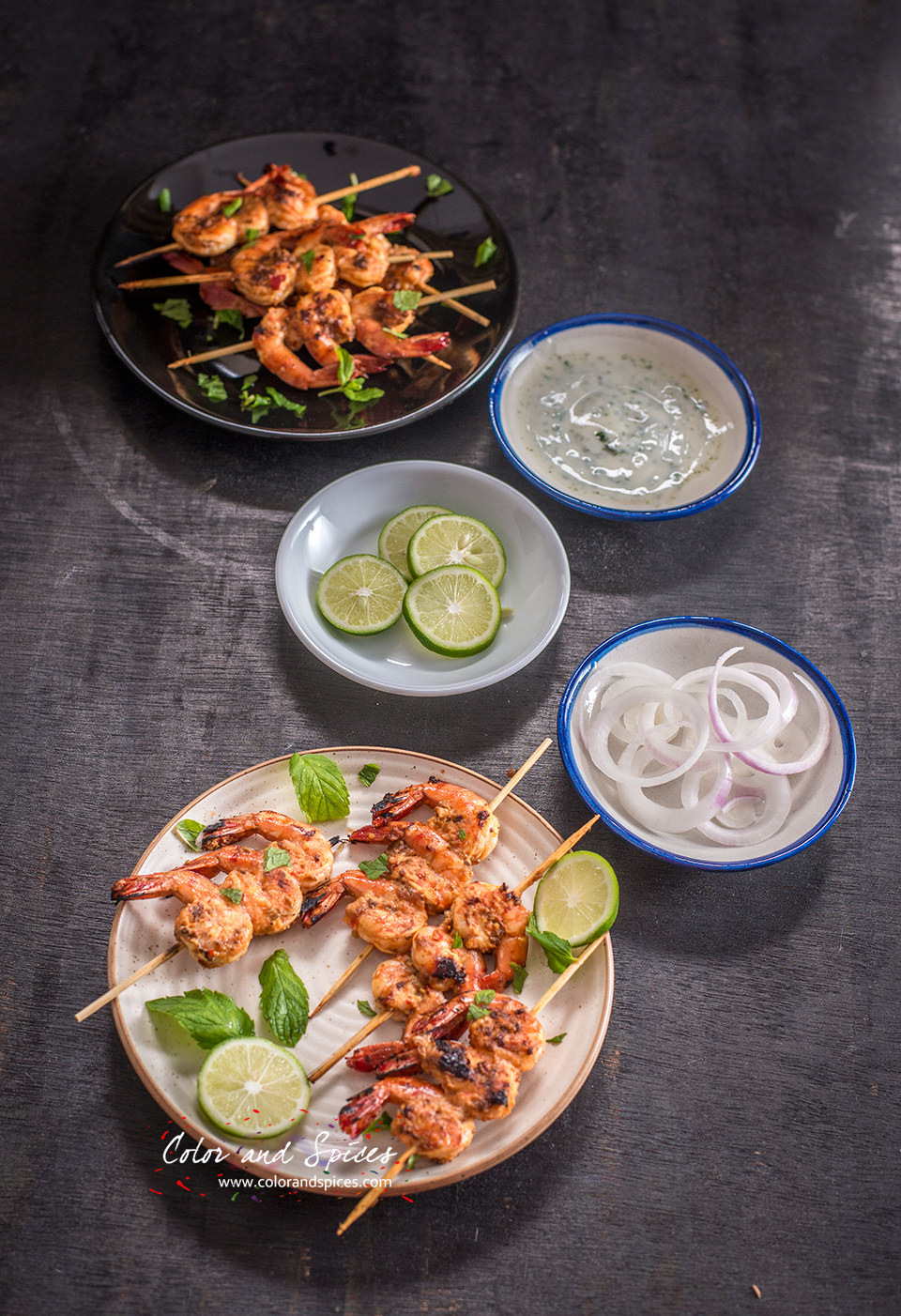 Color and Spices: Harissa grilled prawns...