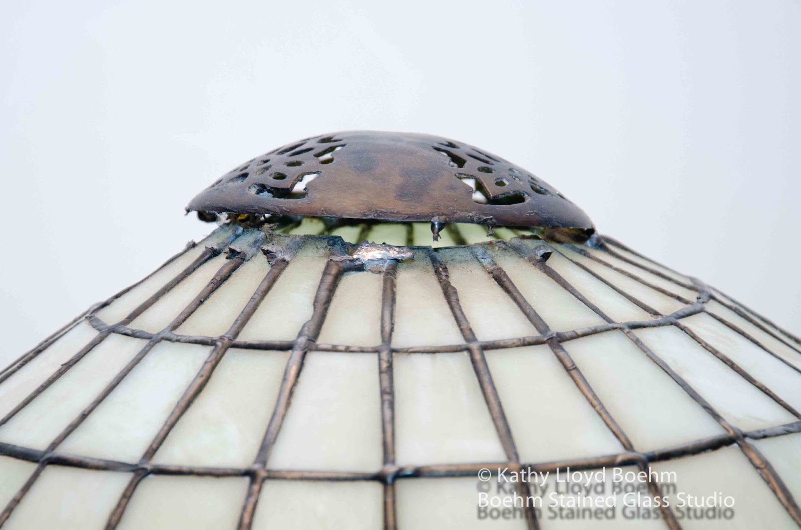 Boehm Stained Glass Blog: Lamp Cap Repair