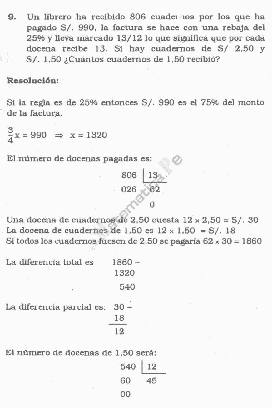 CUATRO OPERACIONES EJERCICIOS RESUELTOS PDF ARITMÉTICA PREUNIVERSITARIA ...