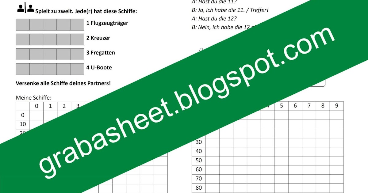 grabasheet: Schiffe Versenken