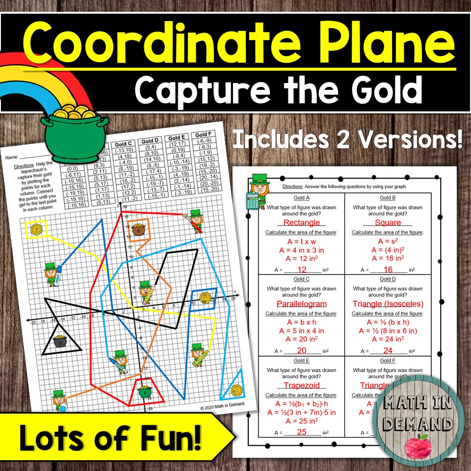 Math in Demand: Coordinate Plane (Capture the Gold) Activity