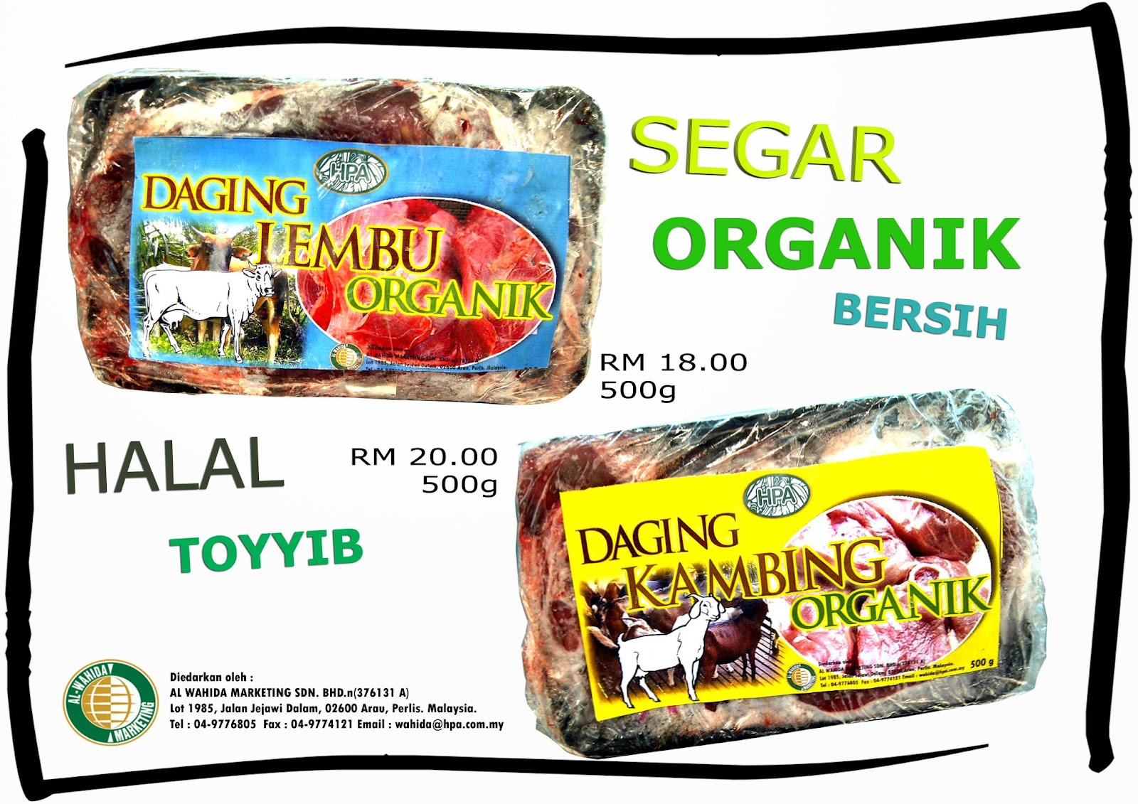 Pemasaran Al Wahida: Daging Lembu & Kambing segar-organik-segar