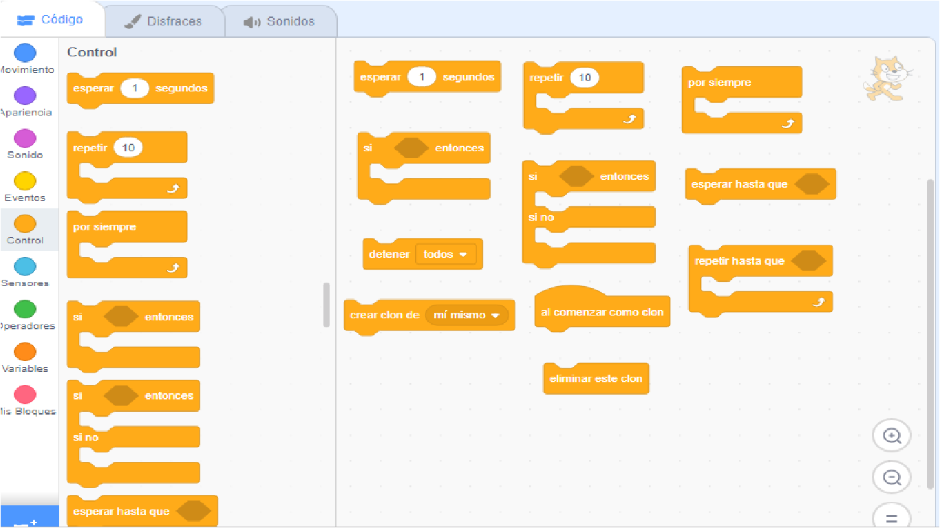 BLOQUE DE CONTROL EN SCRATCH