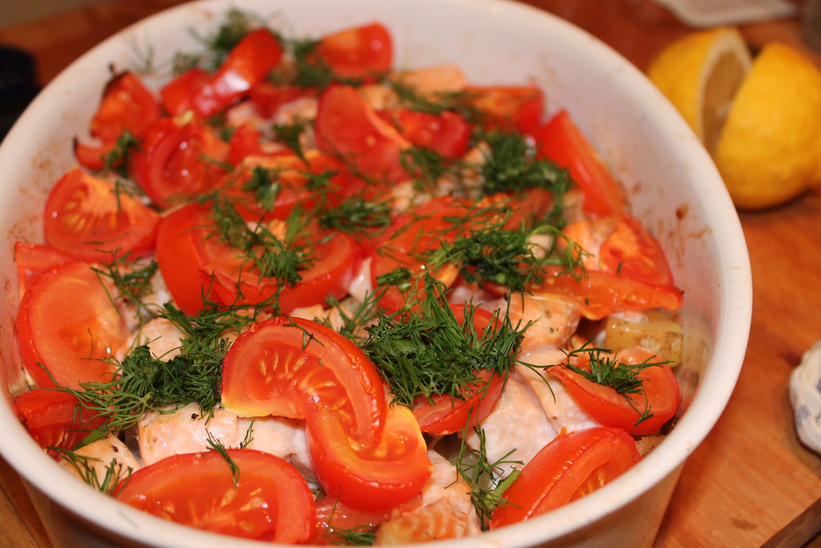 Fiskrecept: Lax pa grönsaksbädd