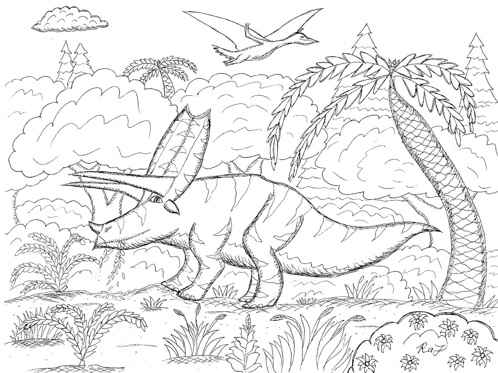 Robin's Great Coloring Pages: Pentaceratops