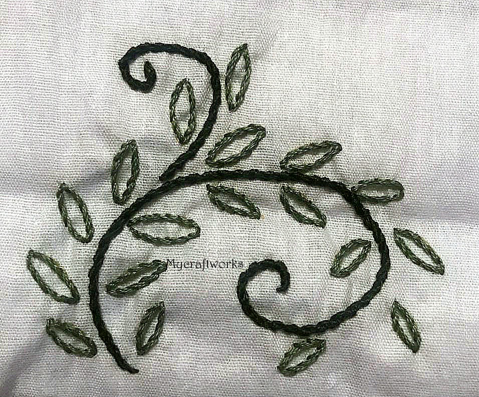 MY CRAFT WORKS: Embroidery Design - Portuguese Stem stitch