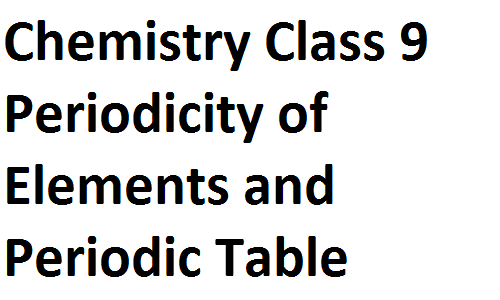 Matric Notes Chemistry Class 9 Periodicity of Elements and Periodic Table