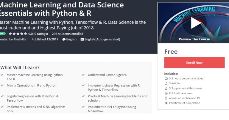 [100% FREE] Machine Learning and Data Science Essentials with Python ...