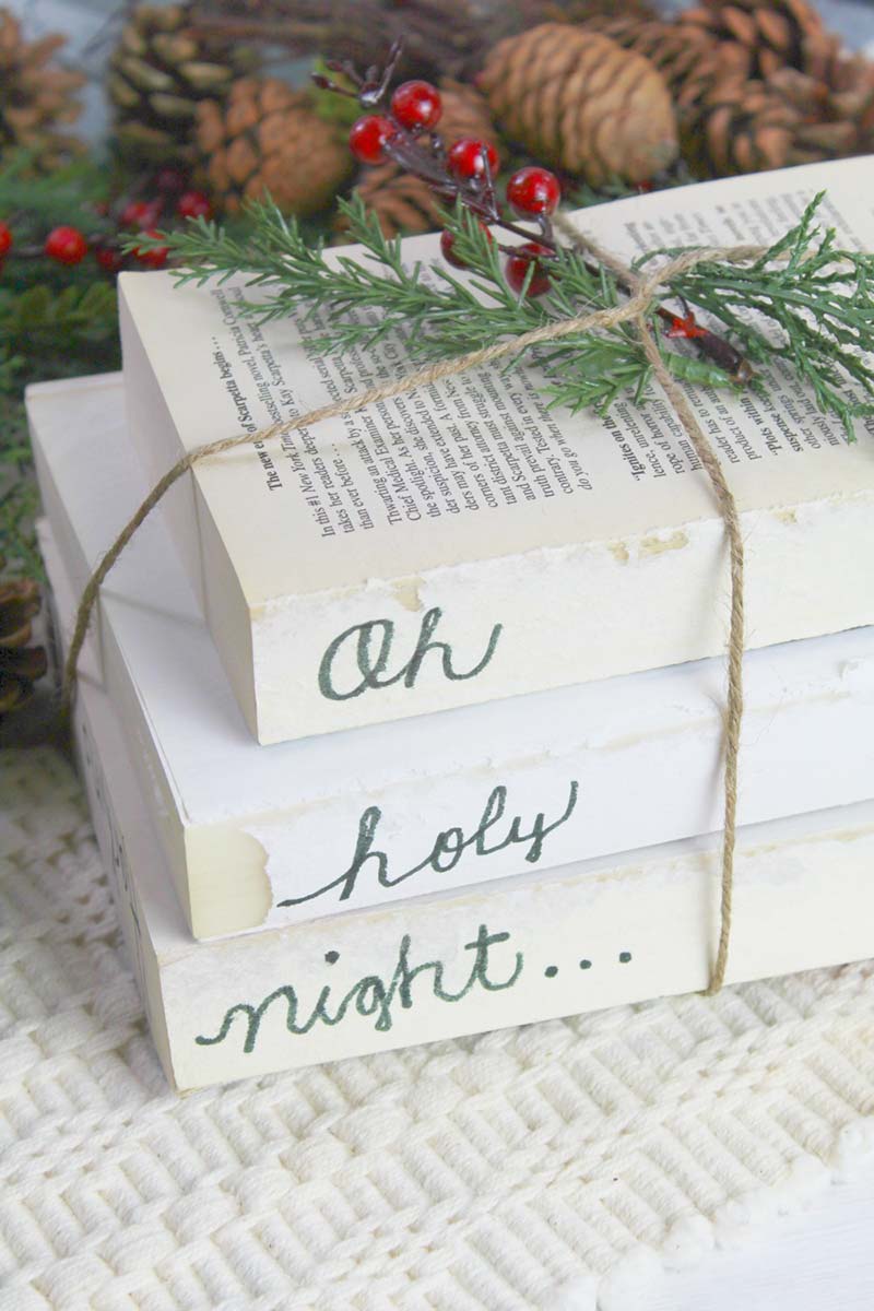 Make a DIY Farmhouse Book Stack for Christmas | Sunny Day Family