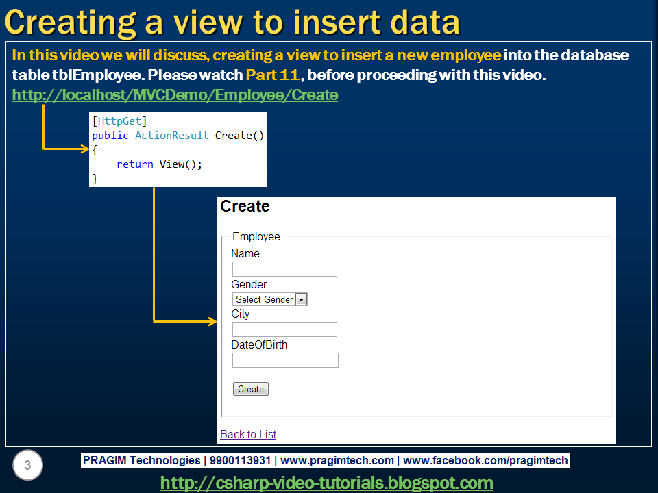 Sql Server Net And C Video Tutorial Part 12 Creating A View To Insert Data