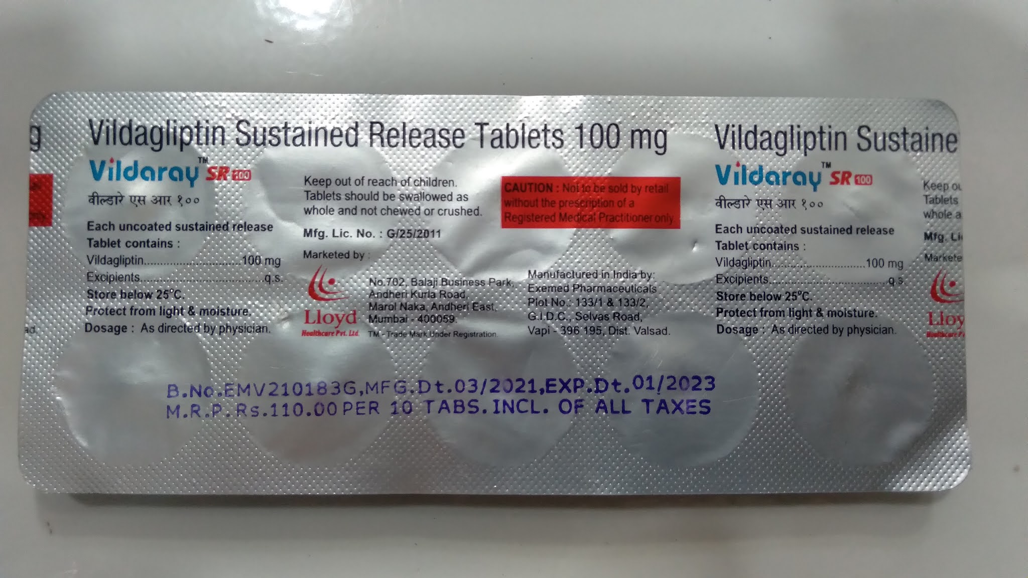 Vildaray SR 100 Mg Tablet View Uses Dosage Composition Sideeffects And vildaray-sr-100-mg-tablet-view-uses-dosage-composition-sideeffects-and