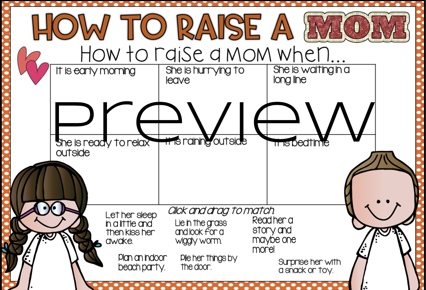 1st Grade Hip Hip Hooray!: How to Raise a Mom...Perfect for Mother's Day!