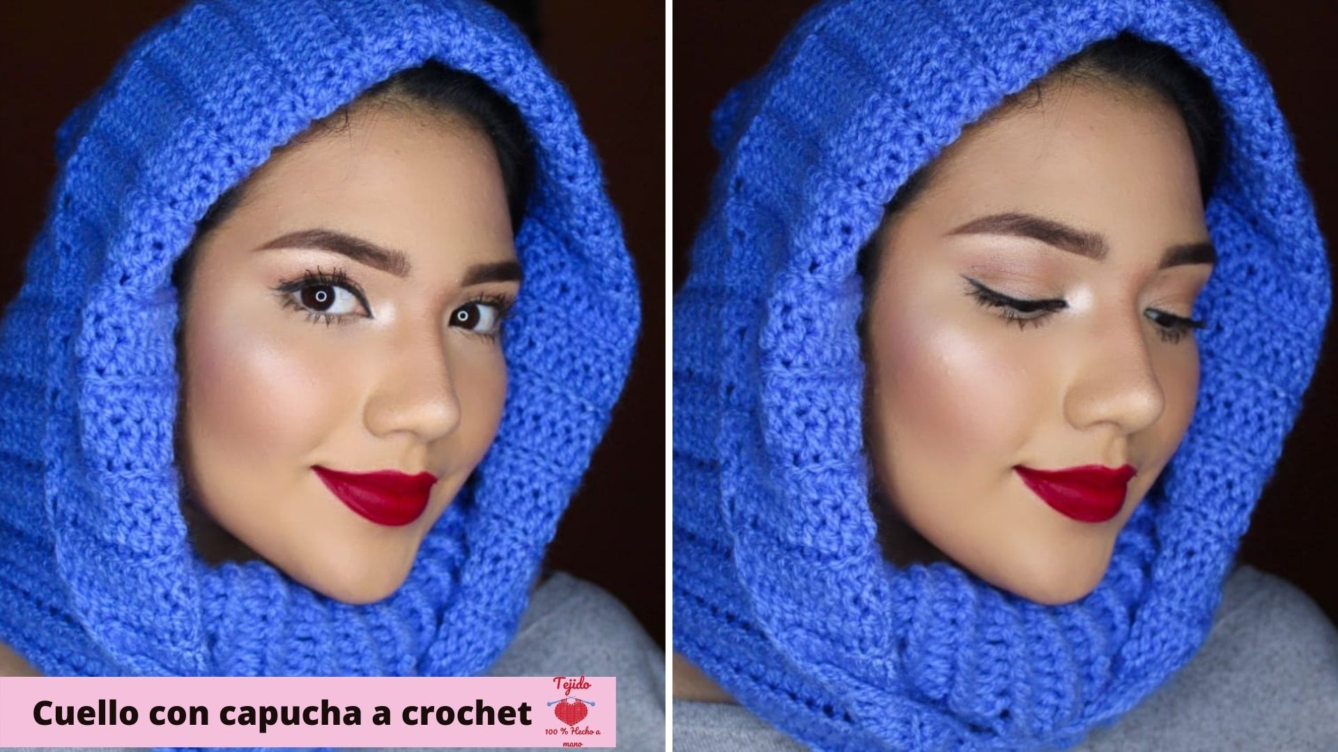 Tejido 100% hecho a mano: Cuello con capucha a Crochet