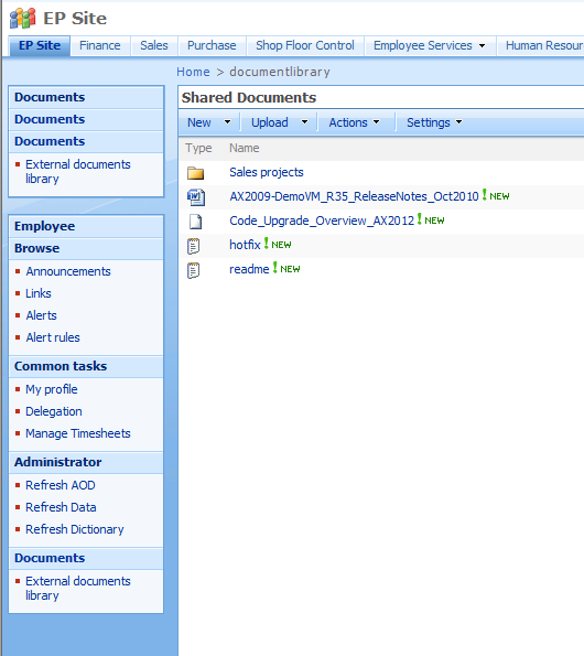External documents in EP - Version 2