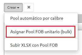 Asignar Pool FOB unitario de forma masiva