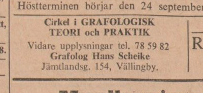 Jag vill vara farlig: Hans Scheike, grafolog med mera
