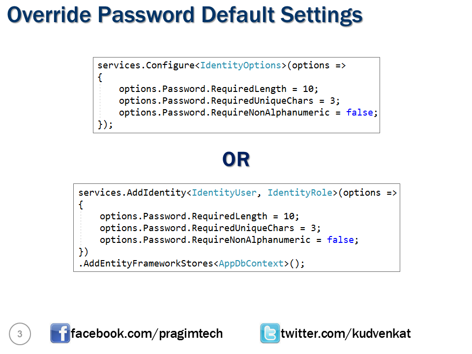 Sql Server Net And C Video Tutorial Aspnet Core Identity Password Complexity Slides