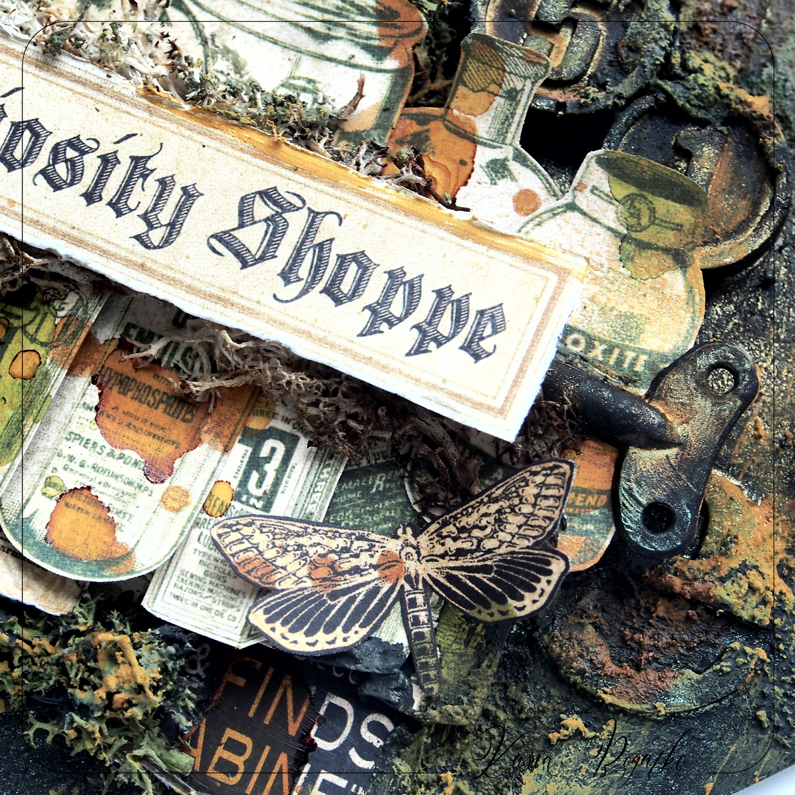 created by Kasia Bogatko: Olde Curiosity Shoppe Sign - for Graphic 45