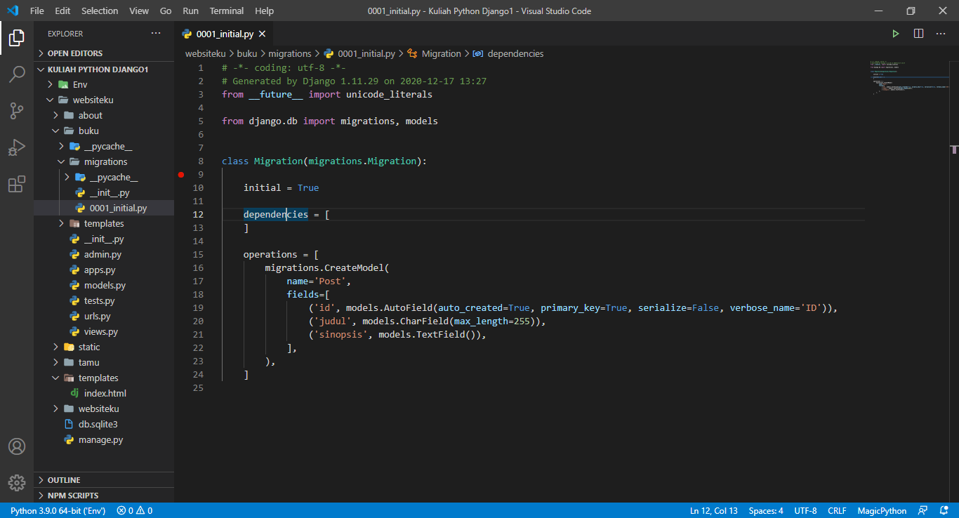 Django Framework - Membuat Model dan Menampilkan Data ke Views - Contoh ...