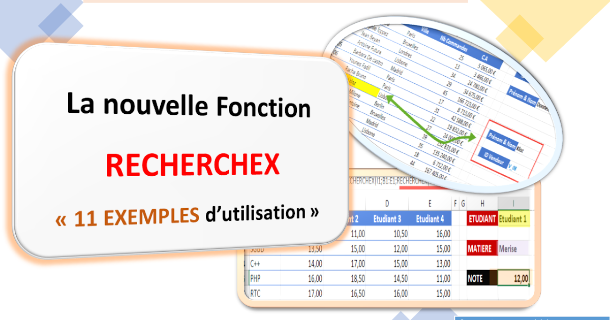 RECHERCHEX expliquée à travers 11 Exemples | Formation Excel