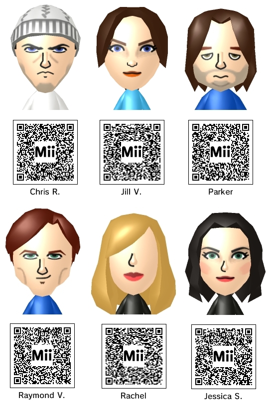 Resident Evil: Revelations: Resident Evil:Revelations Mii QR Codes