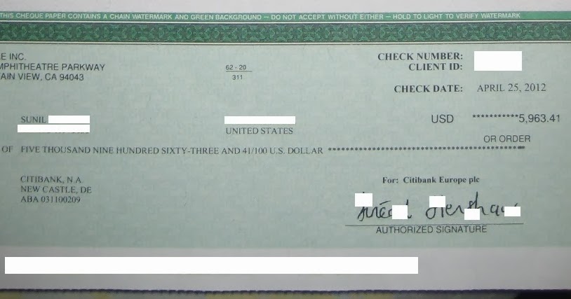 MAKE MONEY WITH GOOGLE: REAL CHECKS PEOPLE RECIEVED FROM USING GOOGLE ...