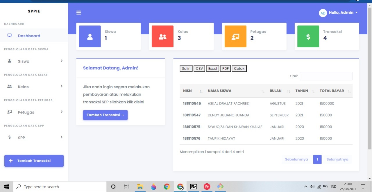 √ Source Code Aplikasi Sestem Pembayaran Spp Laravel Candil Code