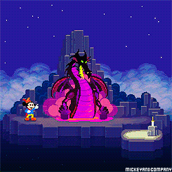 The Disney Freak's Blog: Watch Mickey Defeat Maleficent in 8-bit Fantasmic!