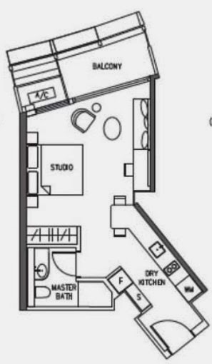 Condo Launch Singapore: Studio Condo Floor Plan