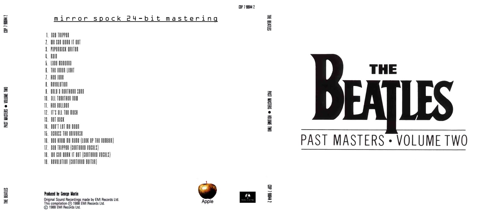 The Beatles Past Masters Album Cover