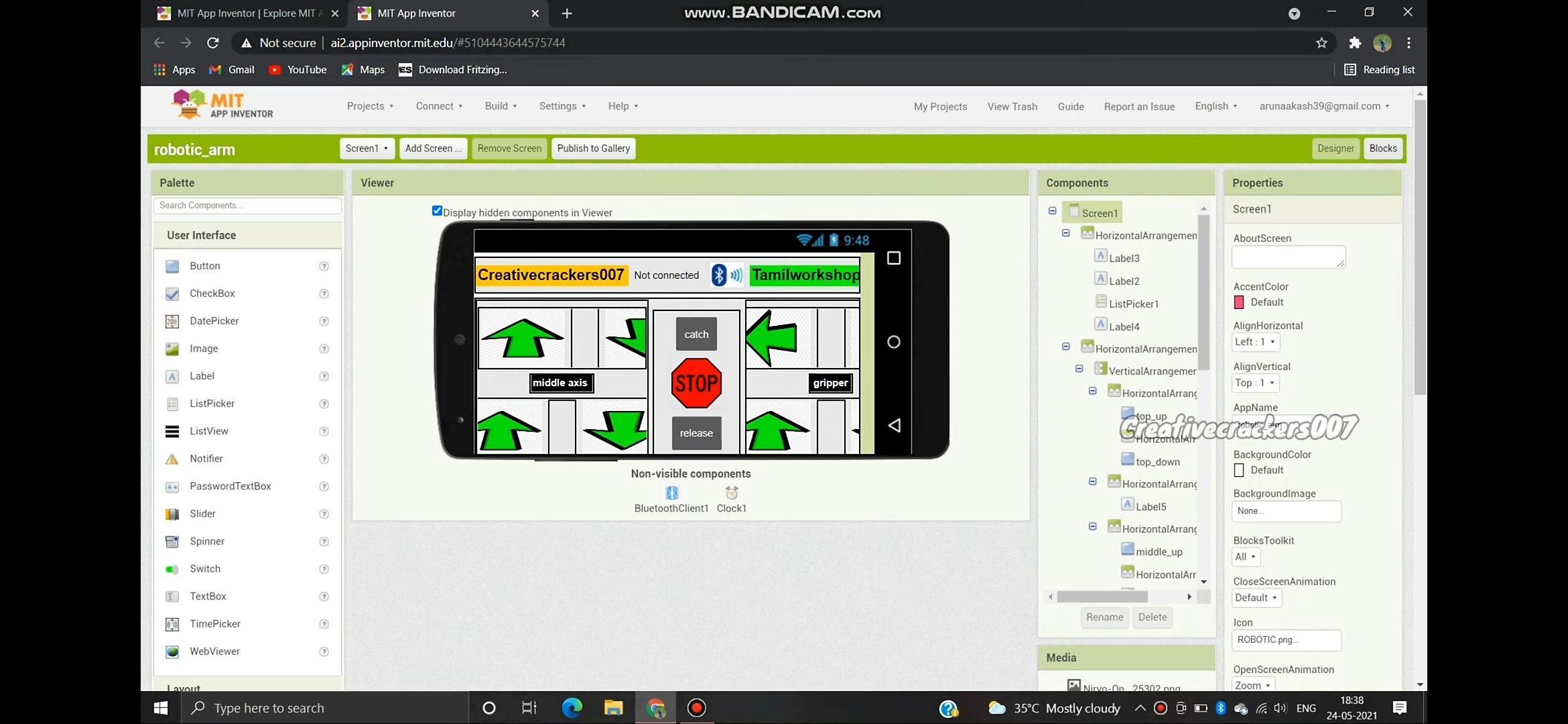Robotic arm with coding and physics explanation