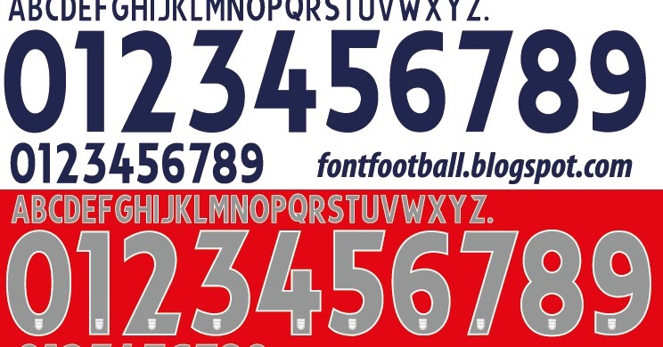 FONT FOOTBALL: Font Vector England 2004 kit