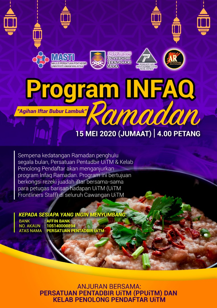 Program Infaq Ramadhan 2020 - Persatuan Pentadbir UiTM