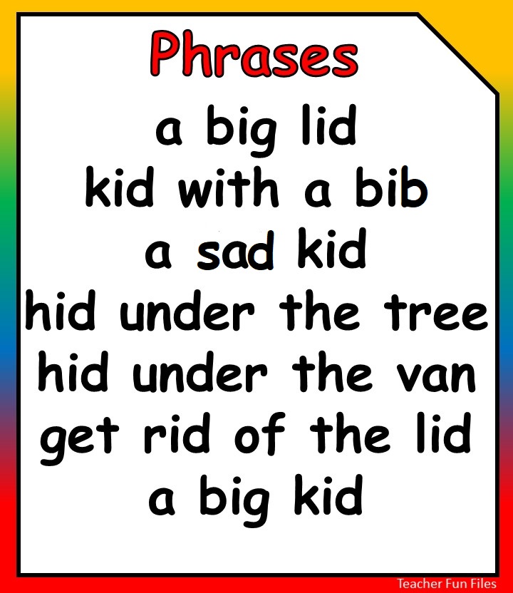 Teacher Fun Files: CVC Reading in Phrases