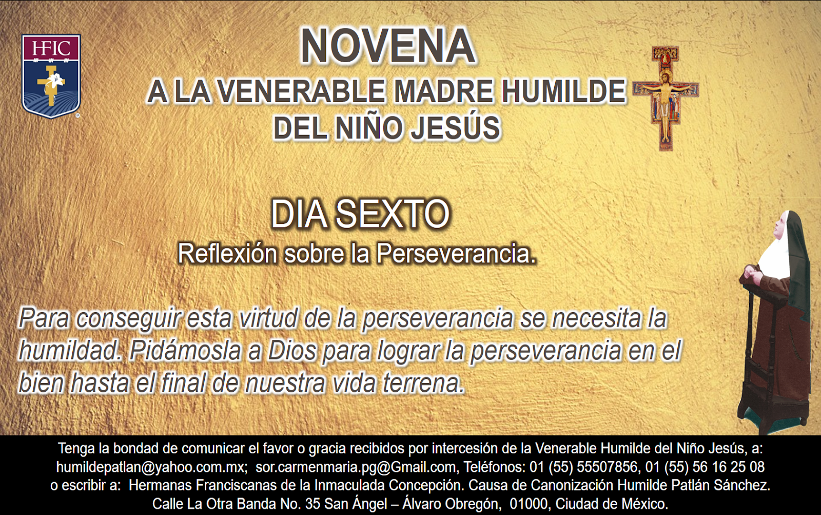 Madre Humilde del Niño Jesús: Novena día 6. (13 de junio)