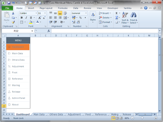 Cara Mudah Membuat Menu yang Cantik di Excel - Official Code