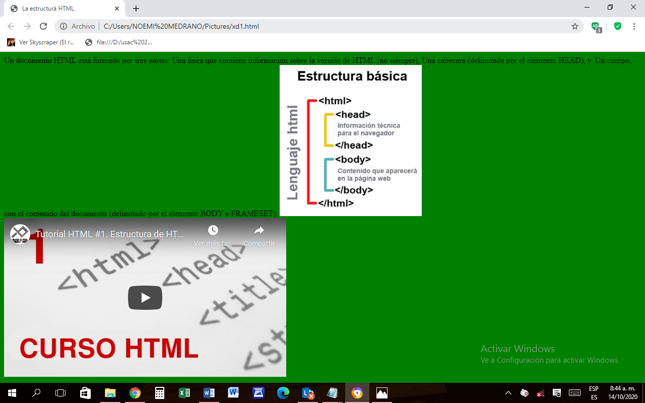 La estructura HTML
