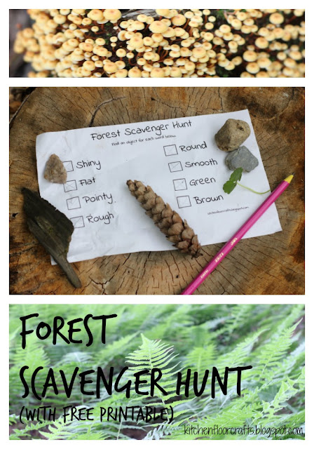 Kitchen Floor Crafts: Forest Scavenger Hunt (with free printable)