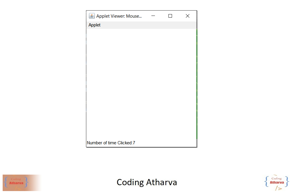 Practical 11 Write A Program To Demonstrate Various Mouse Events Using Mouselistener And