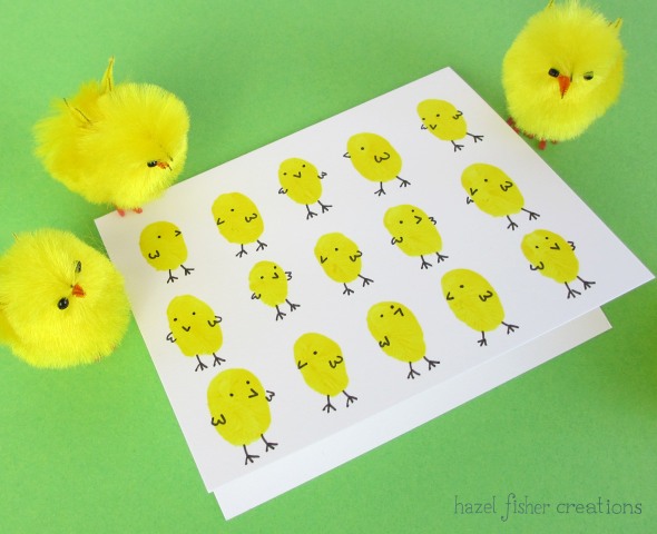 Hazel Fisher Creations: Happy Easter! Finger Print Chick Cards