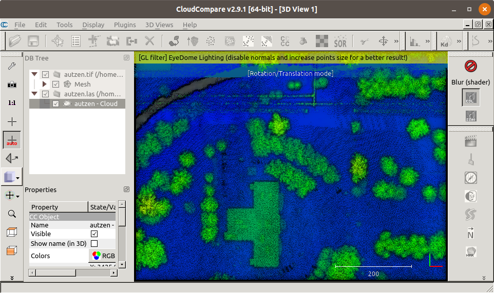 dominoc925: Perform a 2D geo-registration of a LiDAR LAS file to a ...