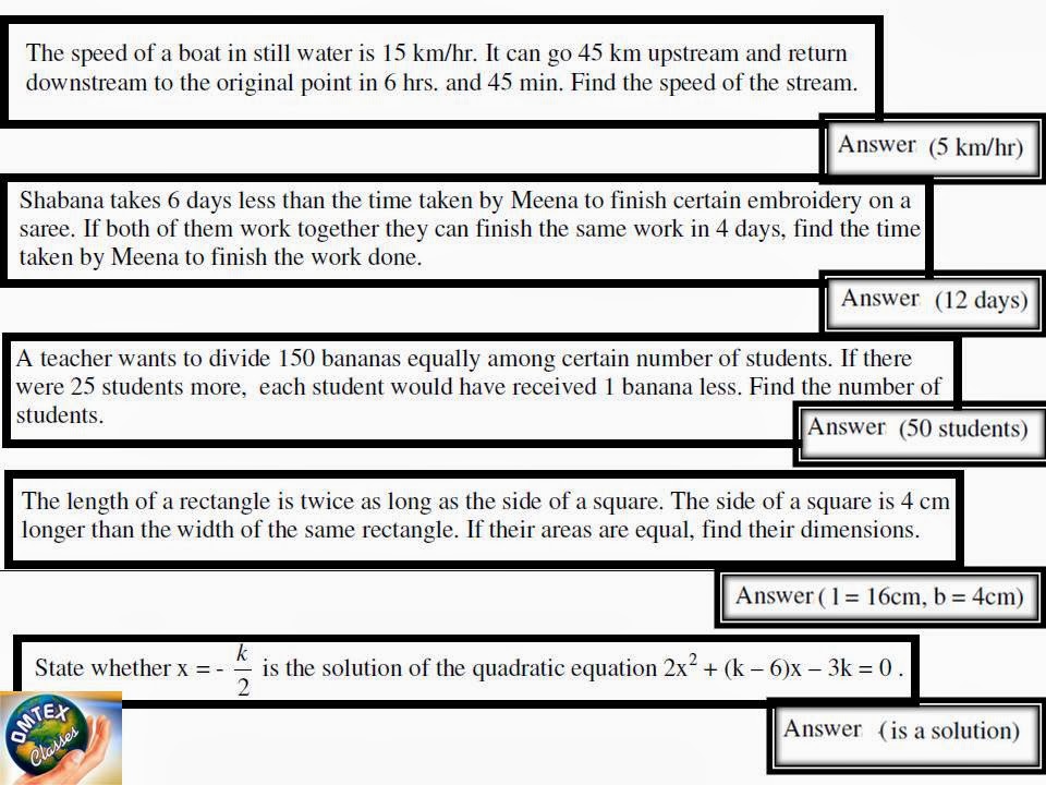 OMTEX CLASSES: ALGEBRA HOTS FOR PRACTICE