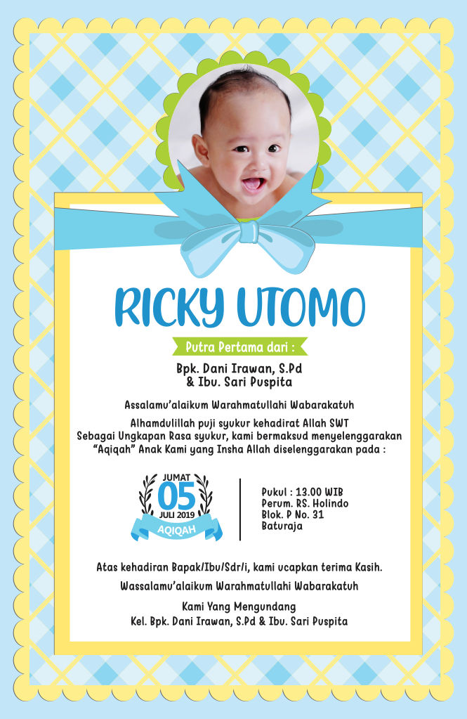 Free 50 Desain Undangan Aqiqah dan Tasyakur Anak CorelDraw CDR ...
