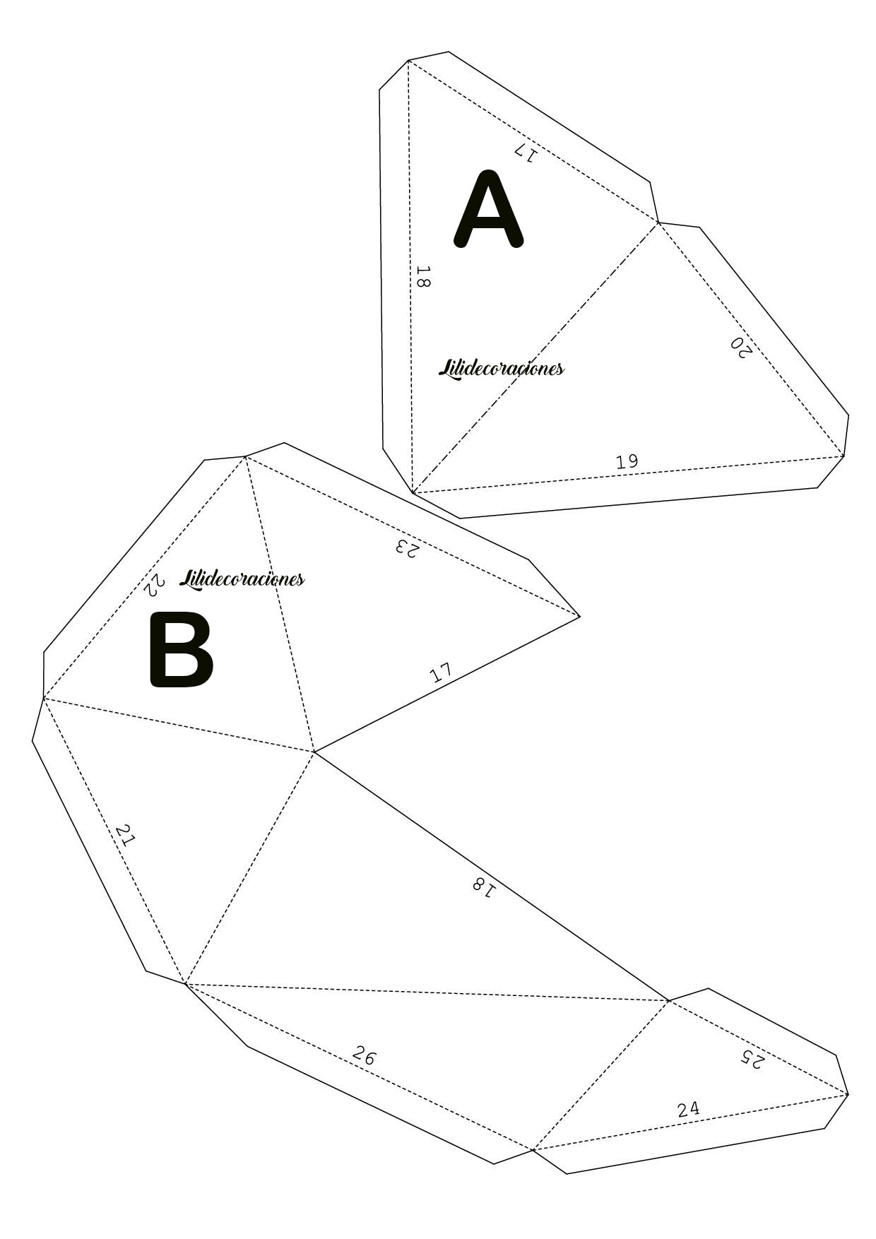 corazón low poly / papercraft