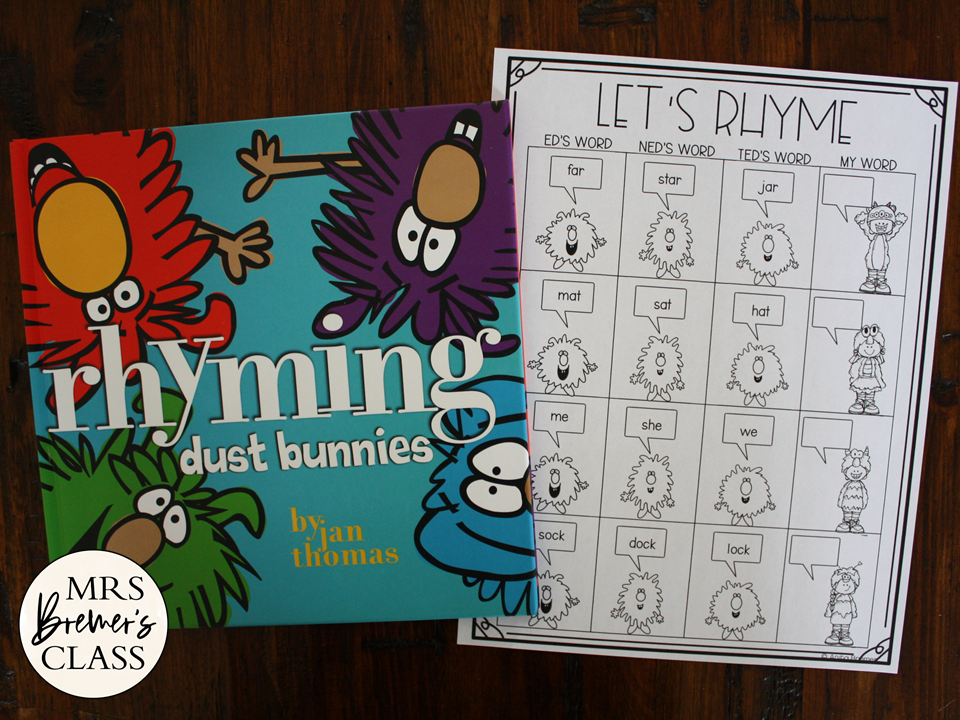 Rhyming Dust Bunnies | Book Study, Rhyme Activities, and Craftivity ...