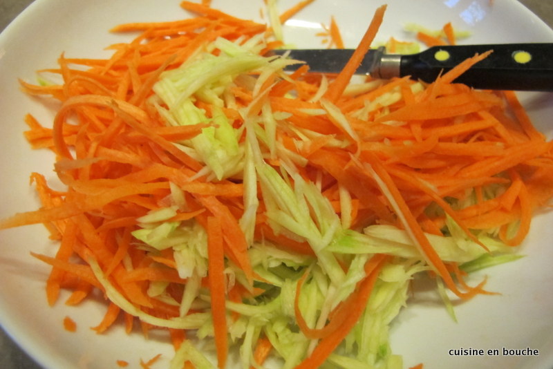 Salade de mangue verte et carotte