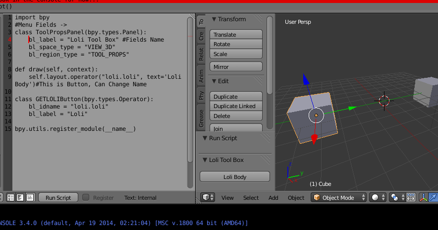 Prochain Science: Python 的 Blender介面學習筆記