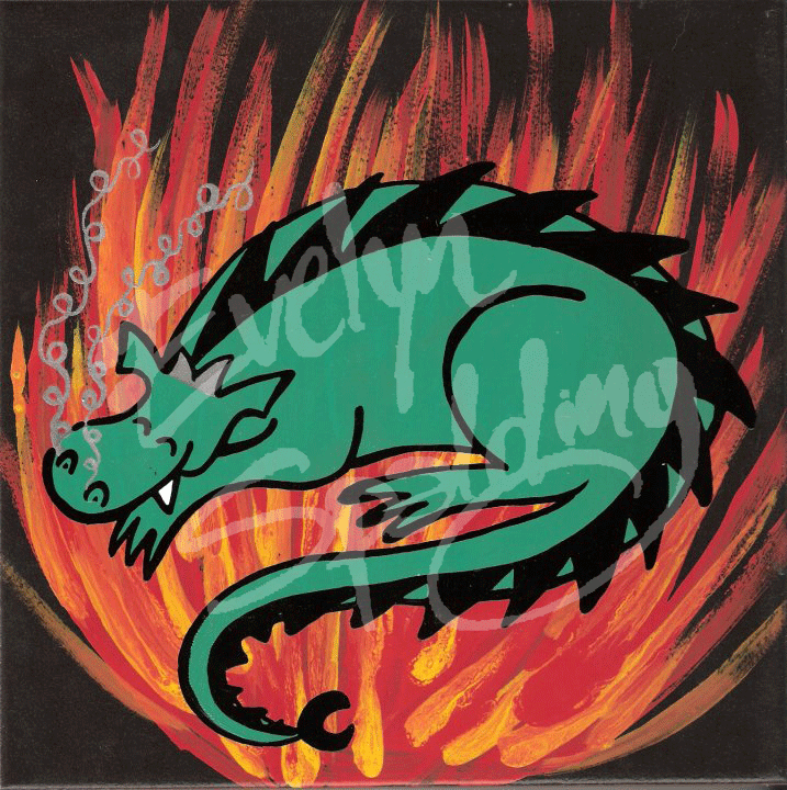 Art on Tiles: Dragón durmiendo - Sleeping Dragon