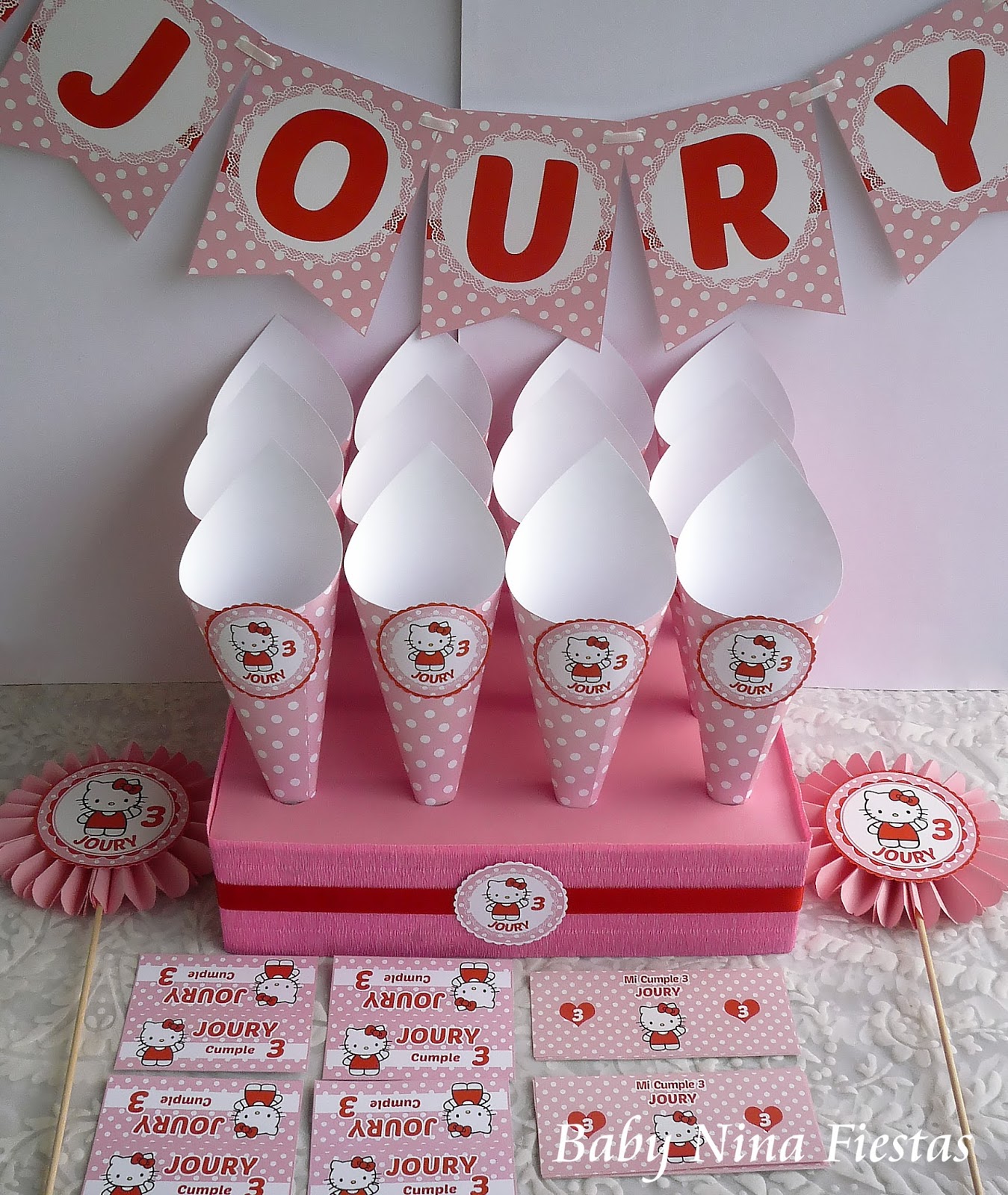 Baby Nina Fiestas: Kit Hello Kitty para el 3er cumple de Joury