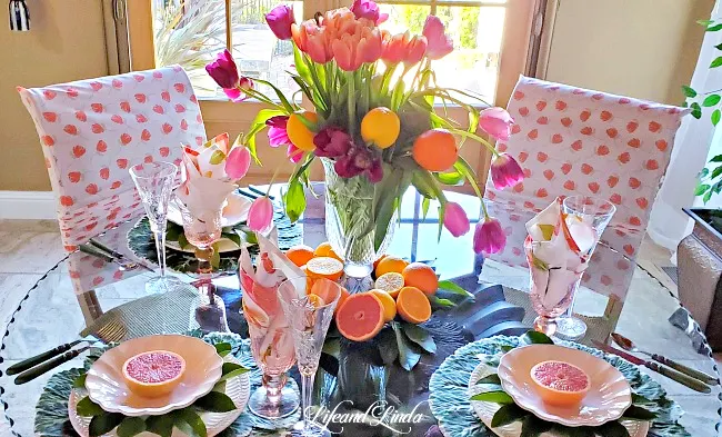 Floral With Citrus Spring Table | Life and Linda